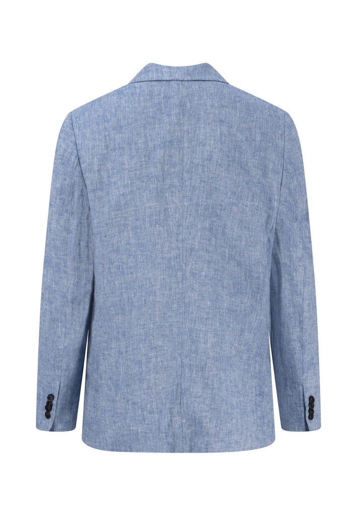 FYNCH-HATTON Light Blue Linen Blend Herringbone Jacket – Retreat Clothing