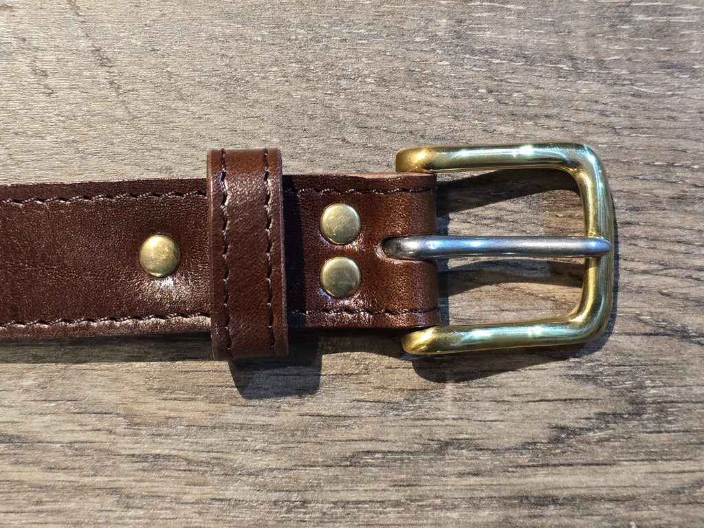 Retreat Clothing Handmade 32mm Brown Leather Dress Belt