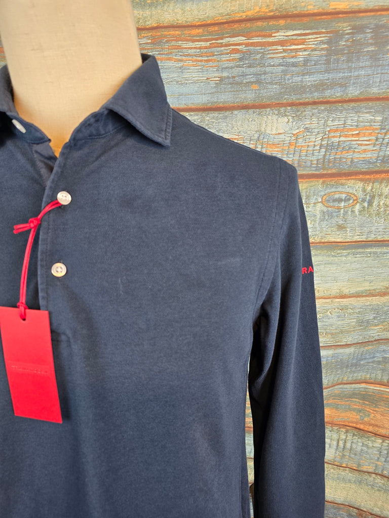 TRAMAROSSA CRIS garment washed Slim Fit Long Sleeve Polo shirt ...